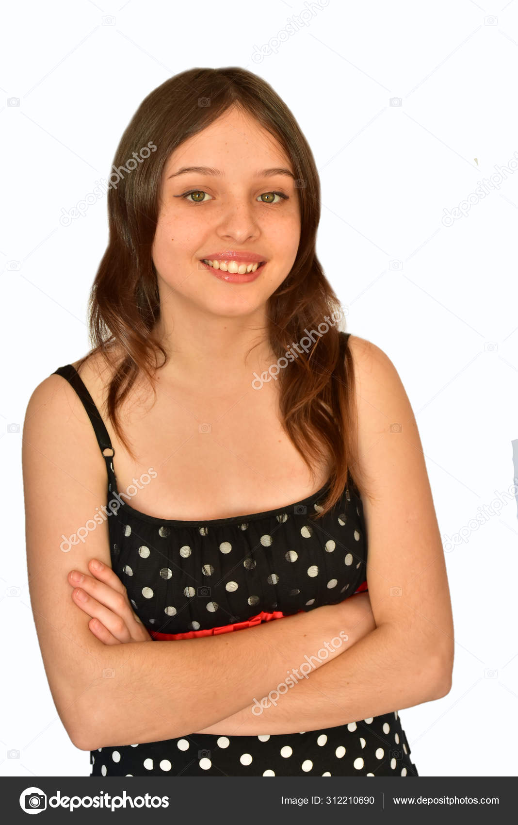 Portrait Girl White Background — Stock Photo © GalinkaLB #312210690