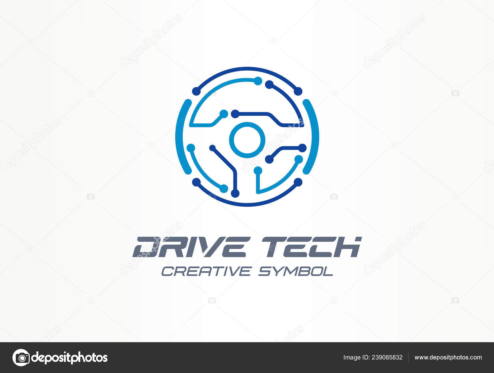 Drive Tech Creative Symbol Concept Autonomous Car Futuristic Auto ...