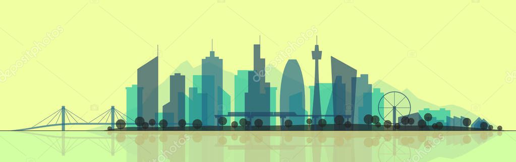 Skyline perkotaan Vector Art Stock Images | Depositphotos