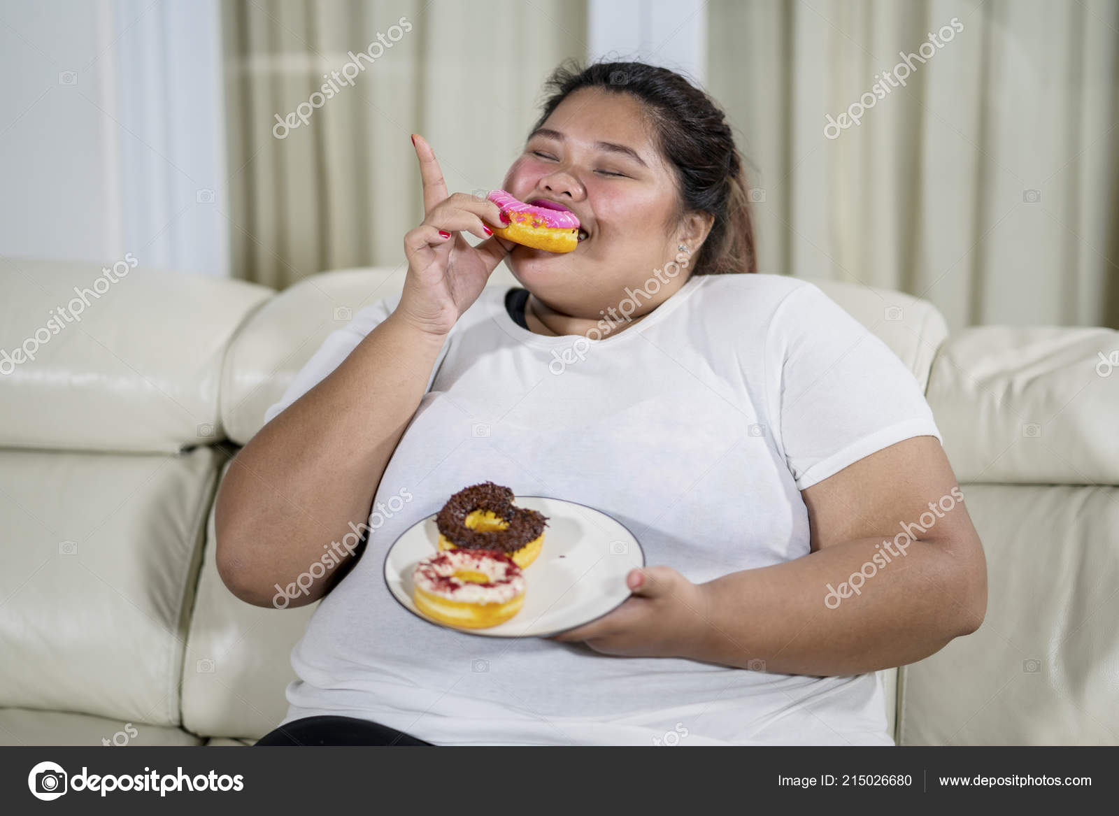 Fat Lady Eating Donuts