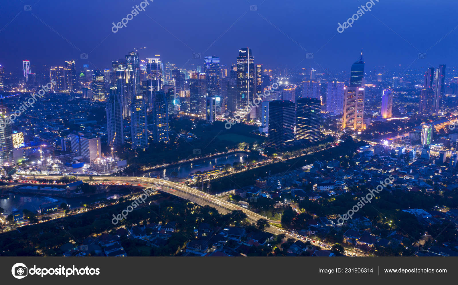 Jakarta Indonesia December 2018 Beautiful Aerial Scenery Jakarta City ...
