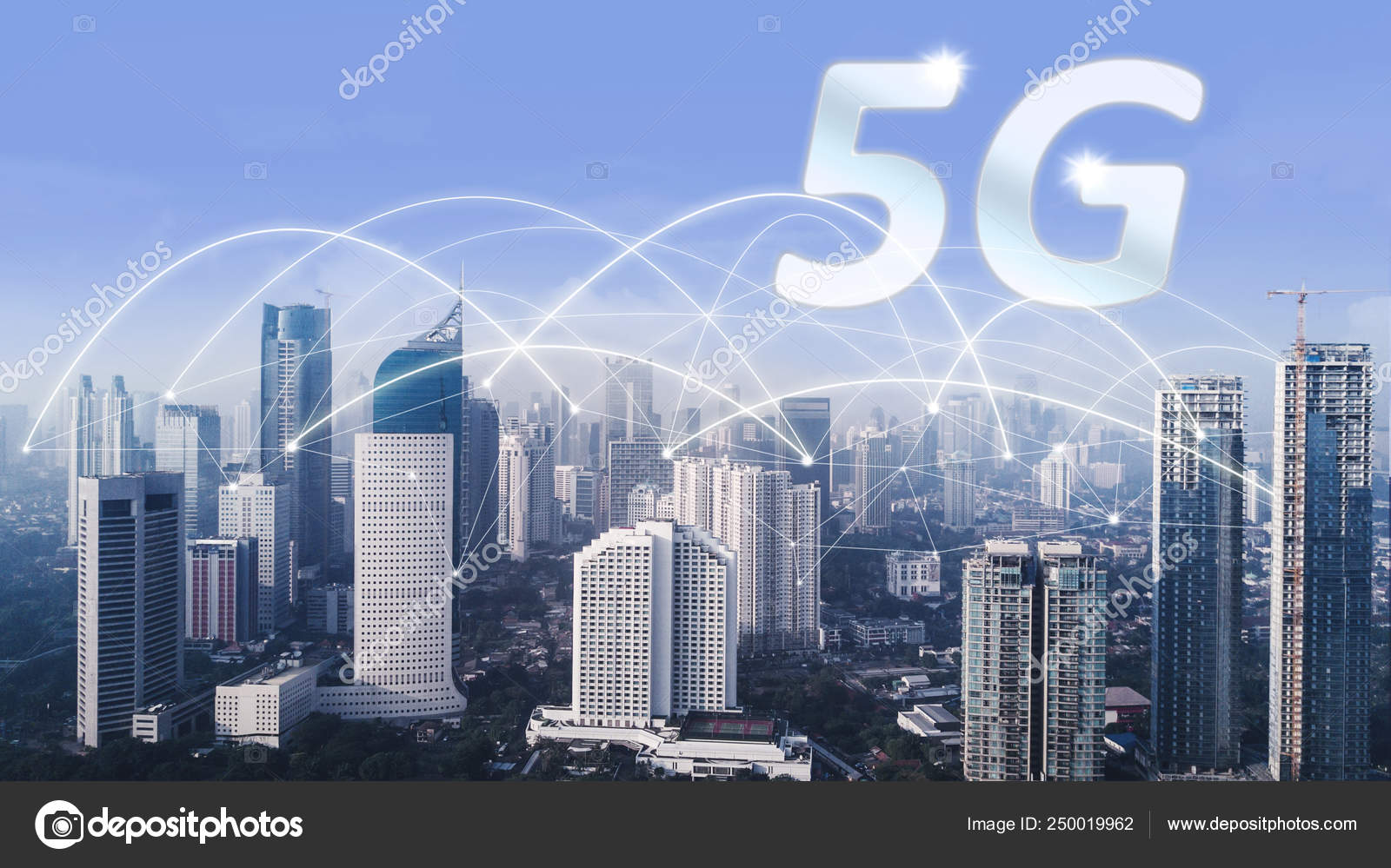 High buildings with 5G network wireless systems Stock Photo by ...