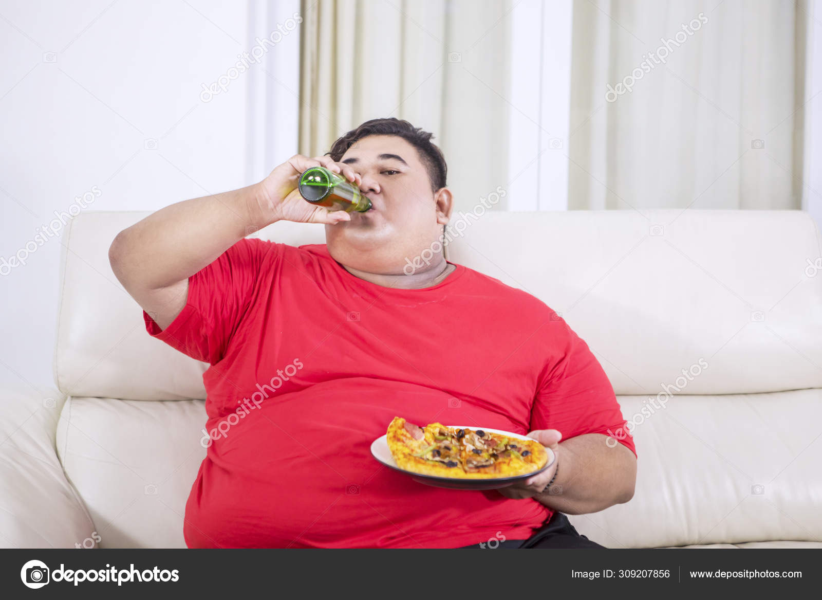 Fat Dude Eating Pizza