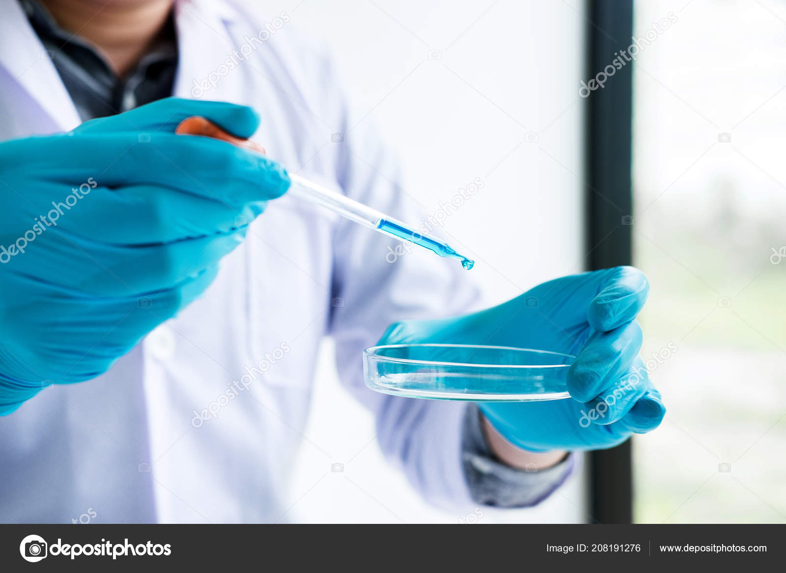 Biochemistry Laboratory Research Scientist Medical Lab Coat Holding ...