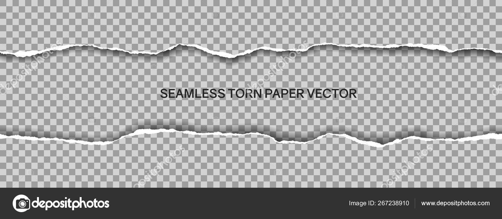 Realistic illustration of wide seamless torn paper with space for text ...