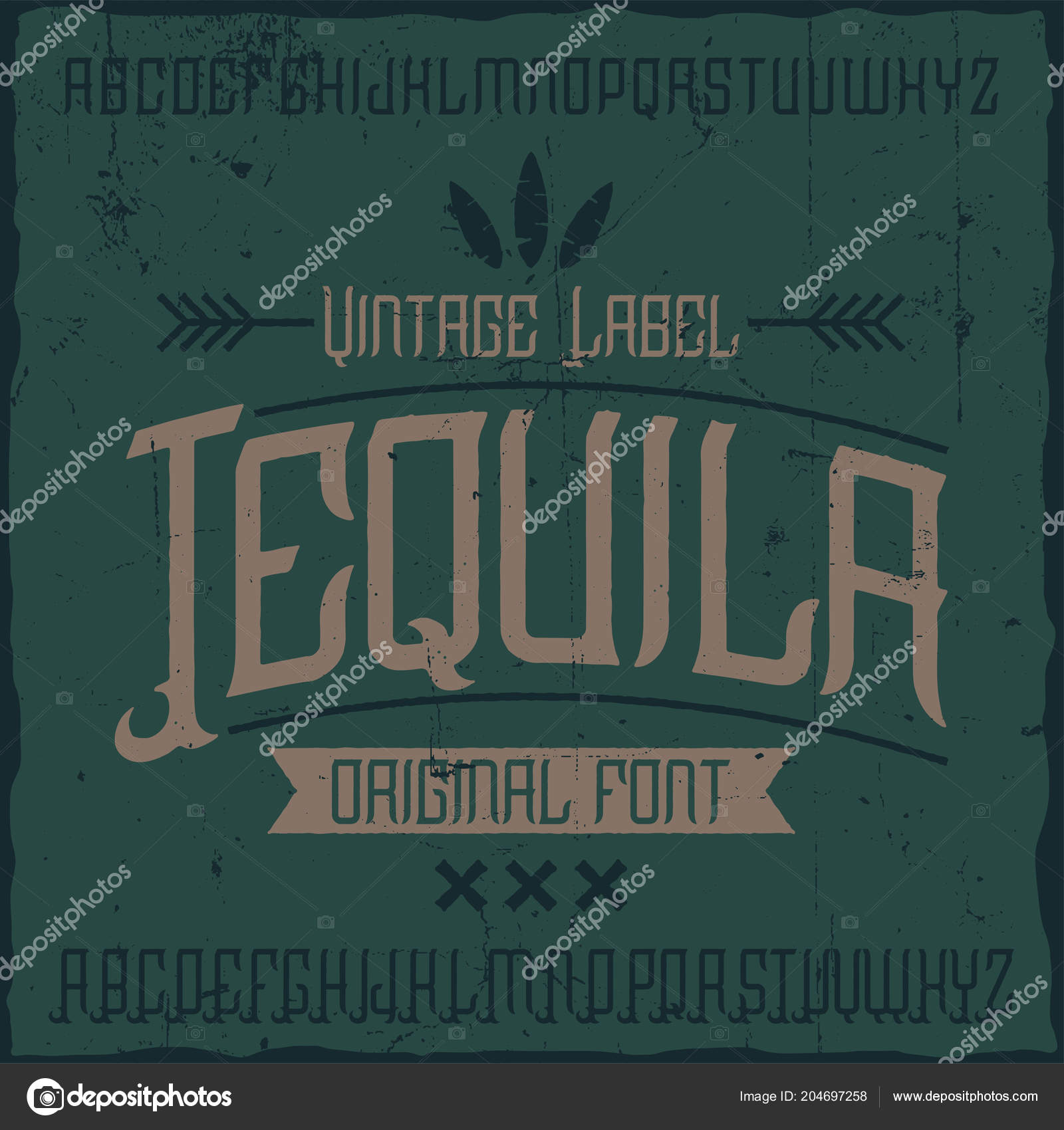 Vintage label font named Tequila. Stock Vector Image by ©antonantipov ...