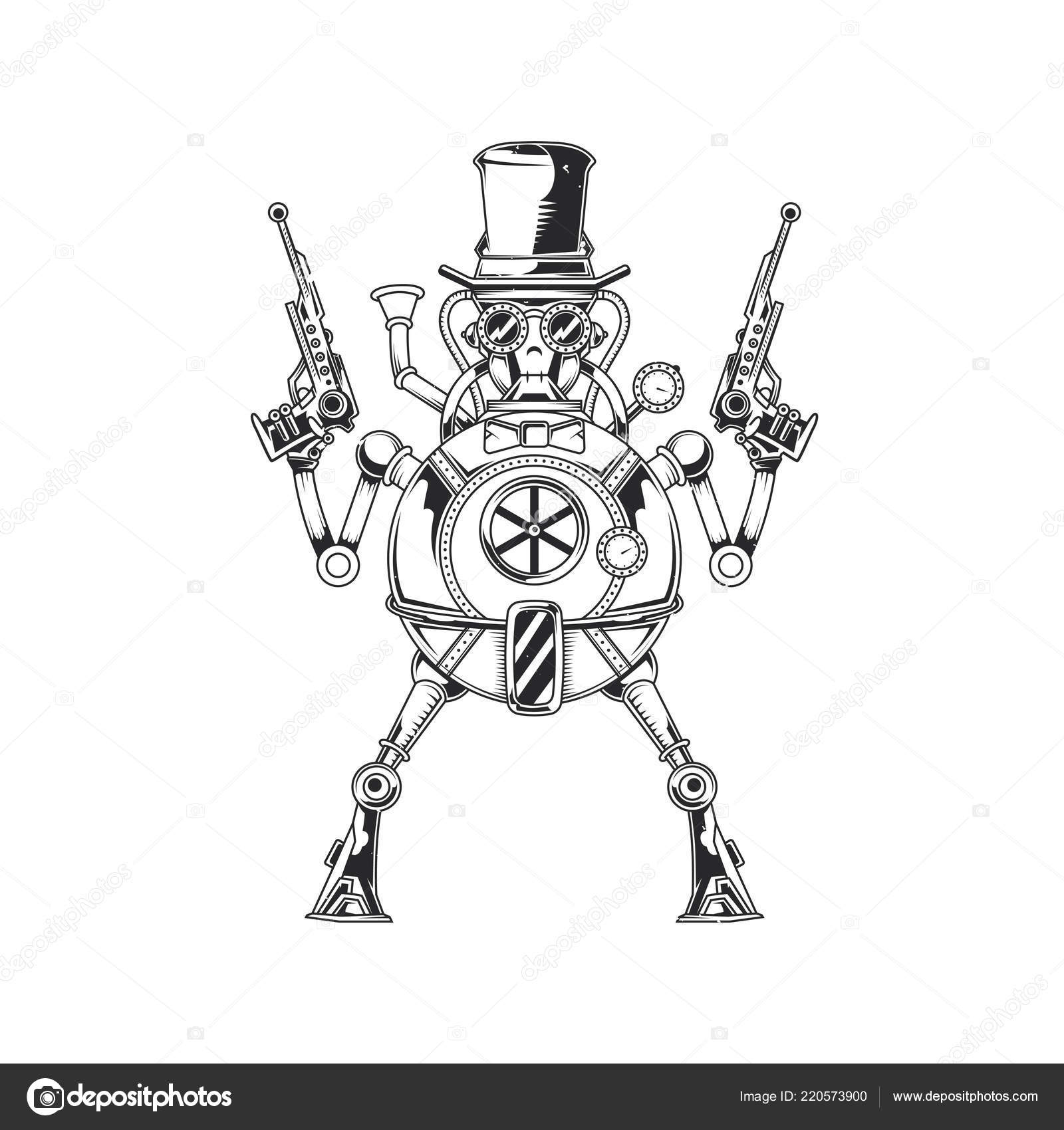 Steampunk Robot Drawing