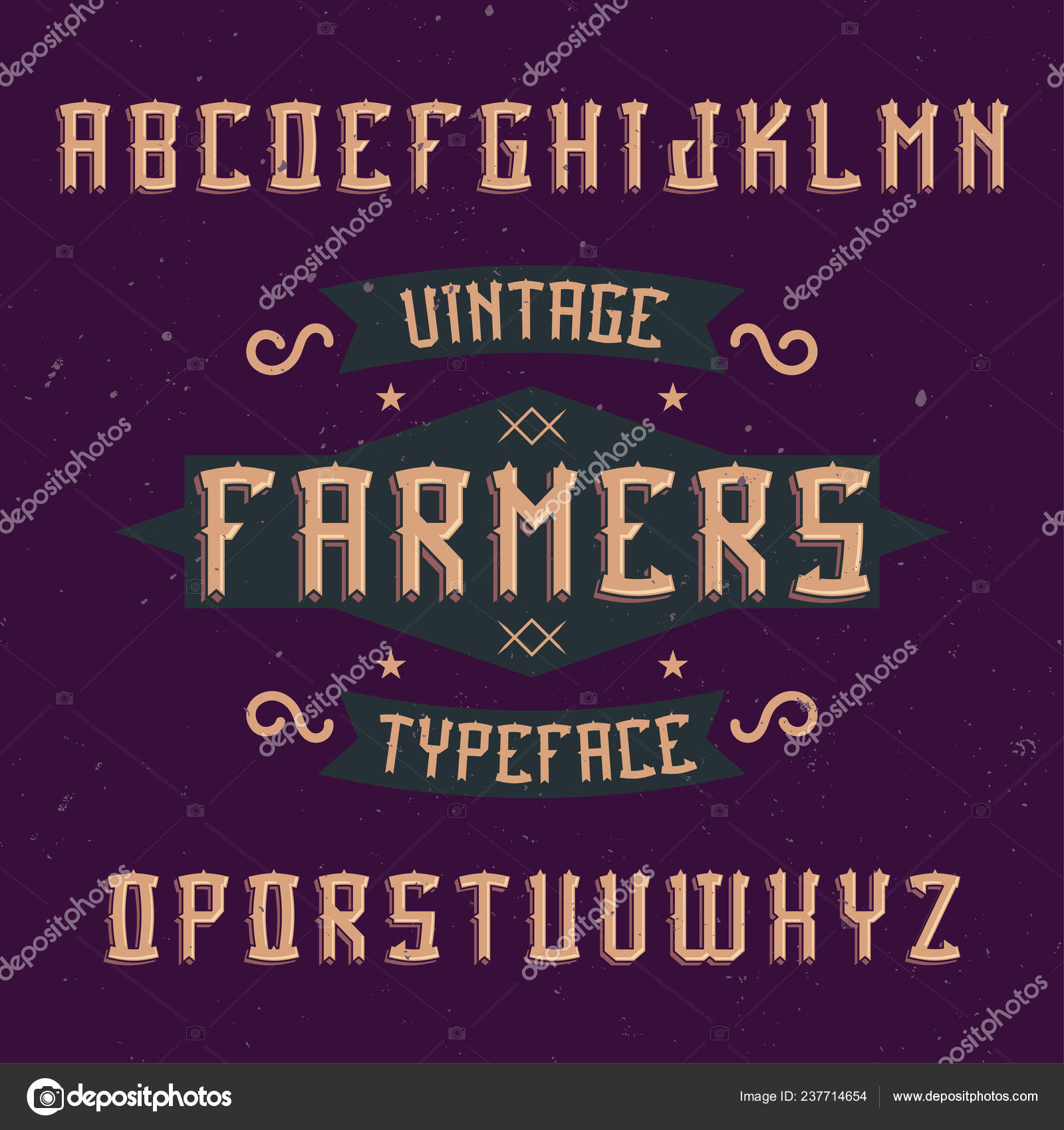 Vintage label font named Farmers. Stock Vector by ©antonantipov 237714654