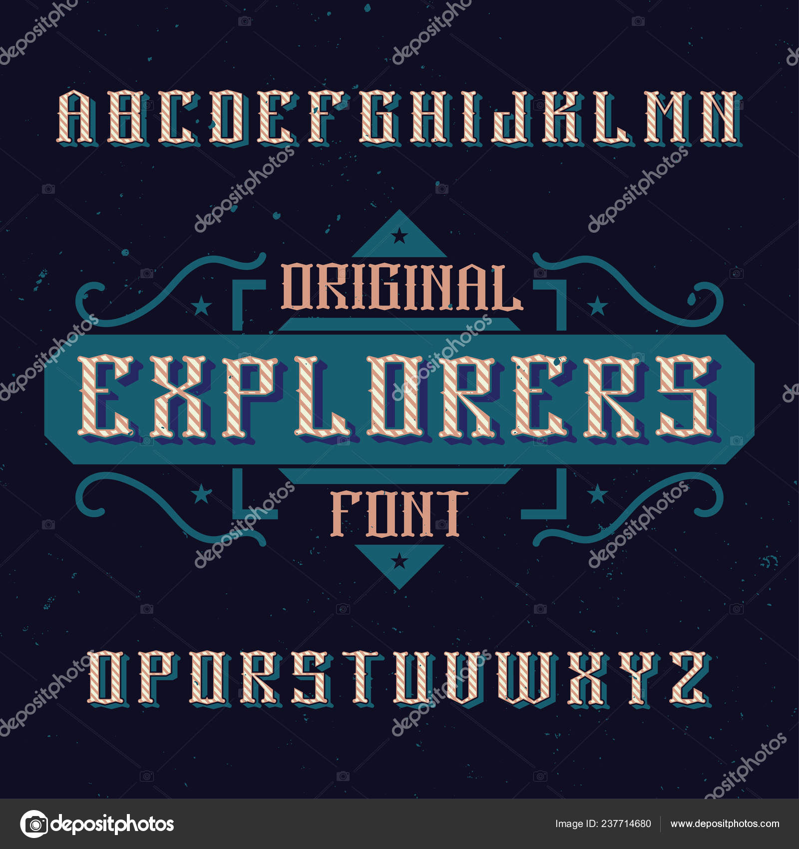 Vintage label font named Explorers. Stock Vector Image by ©antonantipov ...