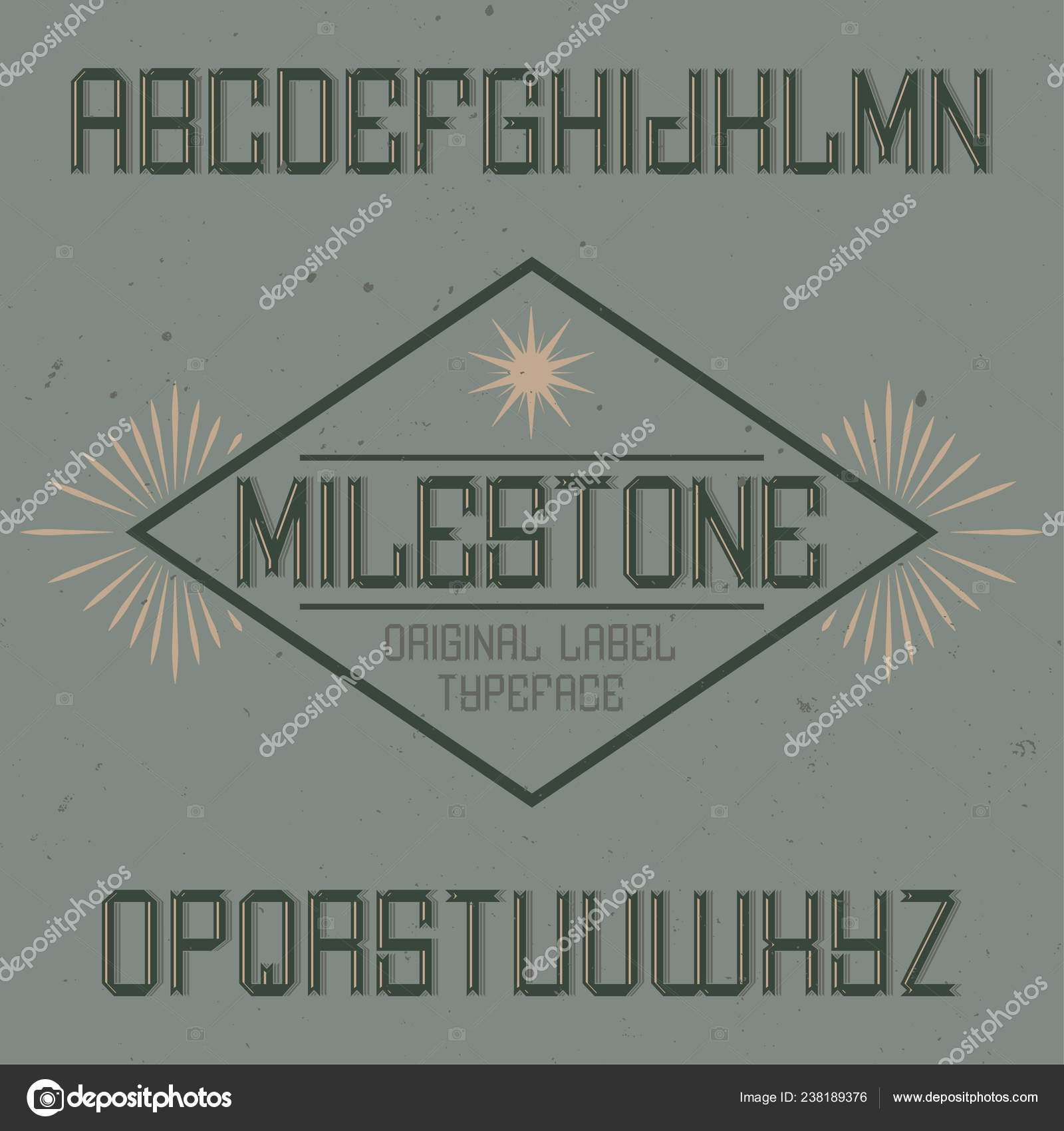 Vintage label font named Milestone. Stock Vector by ©antonantipov 238189376