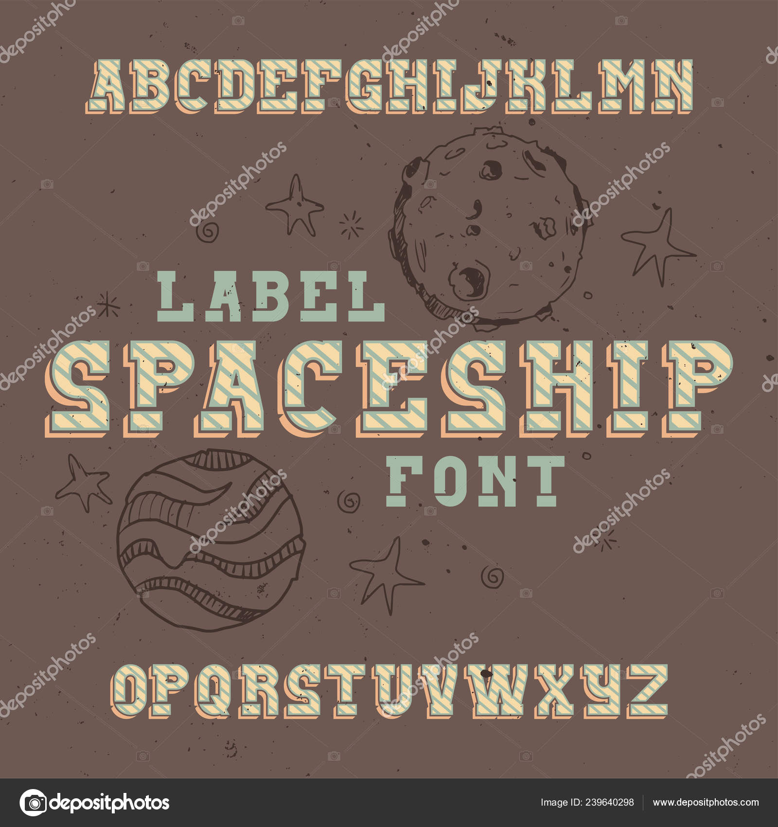 Vintage label font named Spaceship. Stock Vector Image by ©antonantipov ...