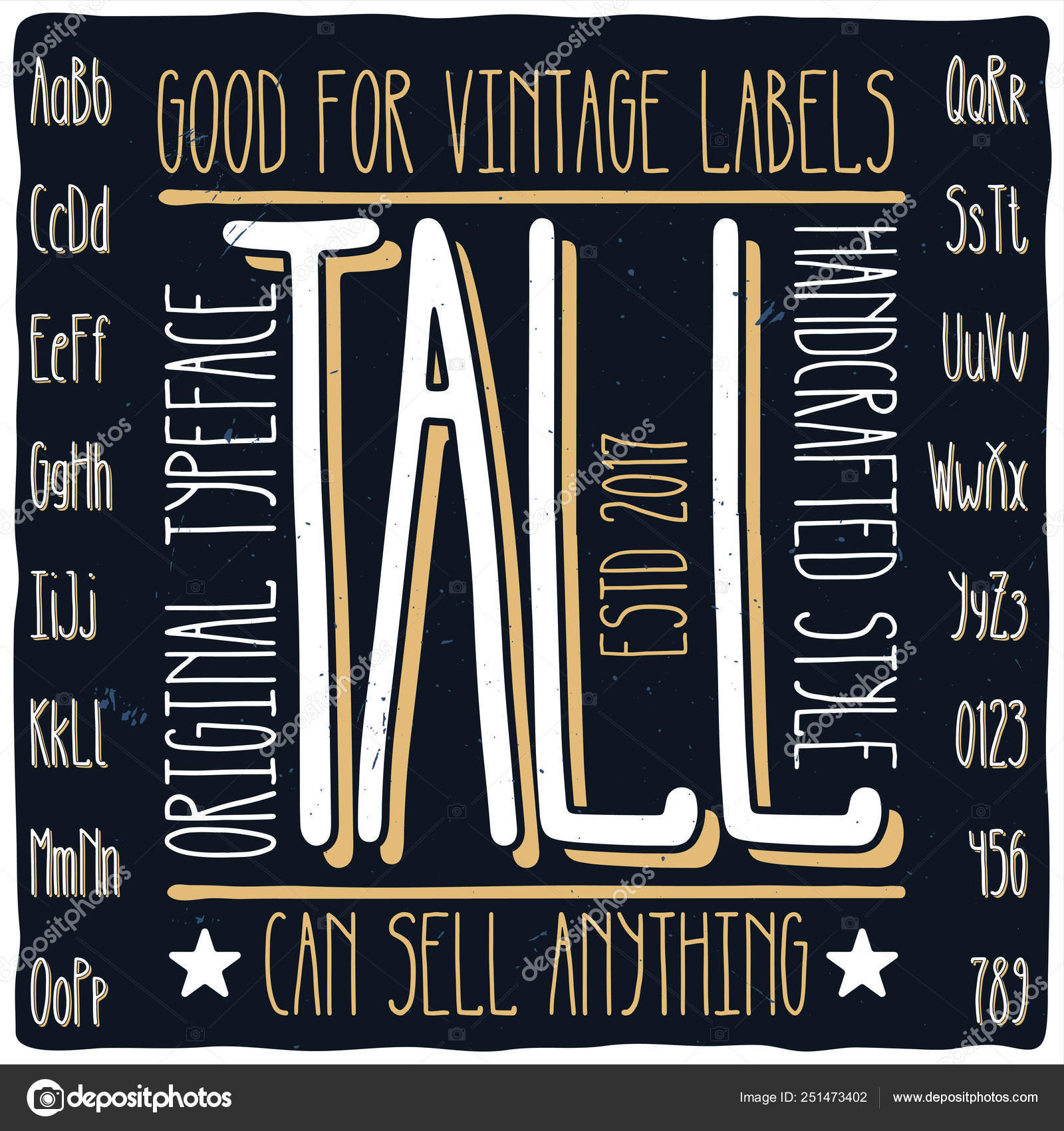 Tipo de etiqueta vintage chamada "Alto". Boa fonte artesanal para ...