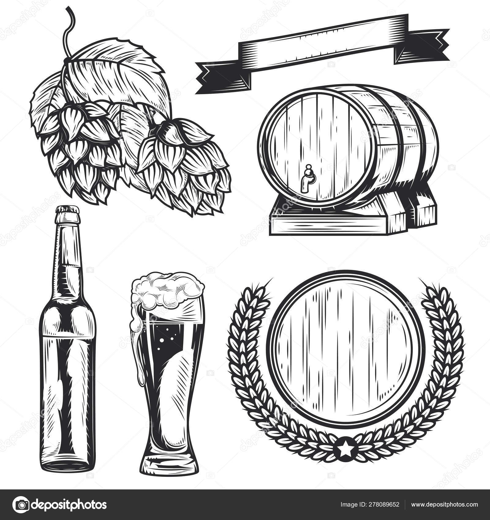Set of beer's elements Stock Vector by ©antonantipov 278089652