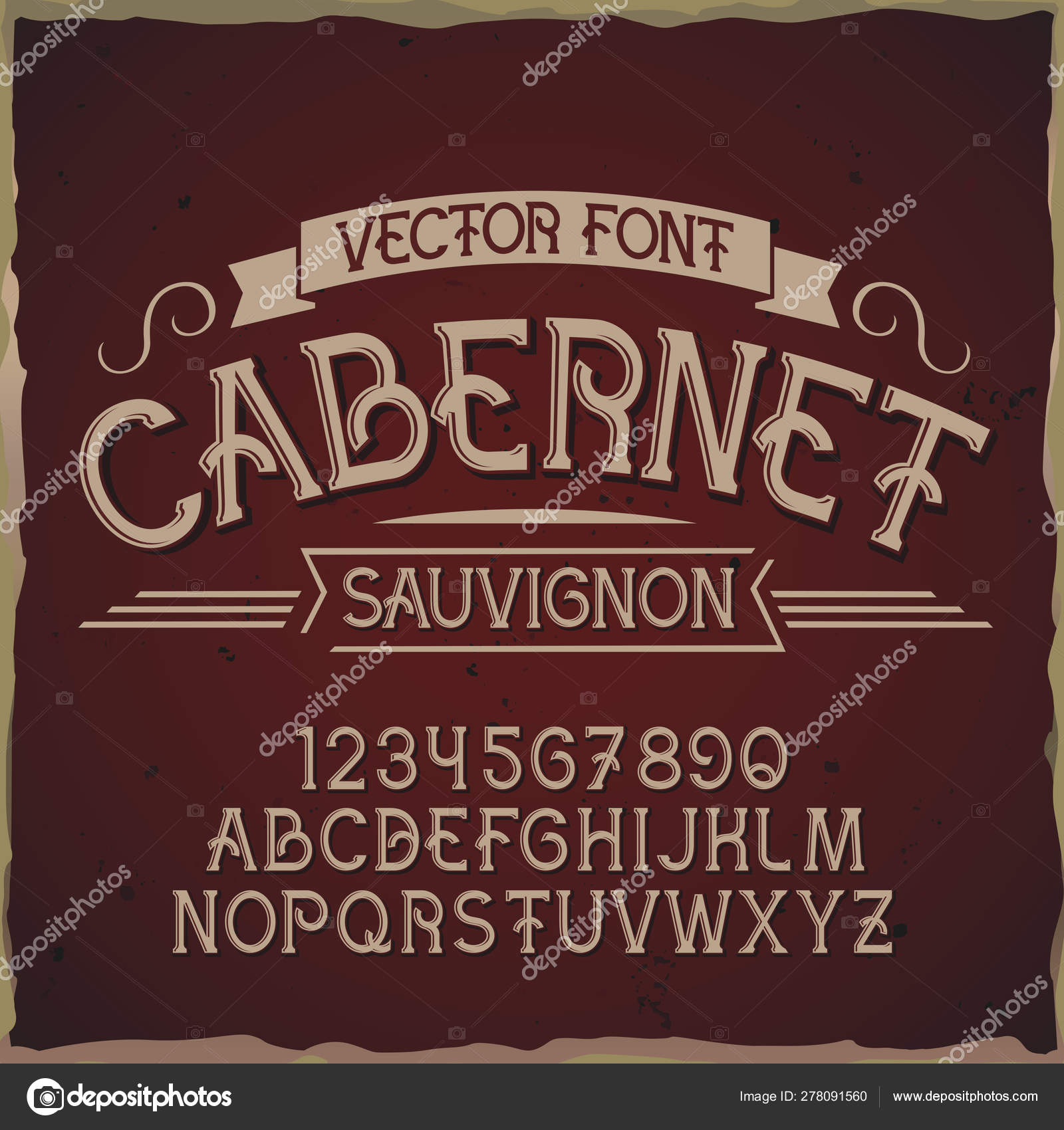 Original label typeface named "Cabernet". Stock Vector by ©antonantipov ...