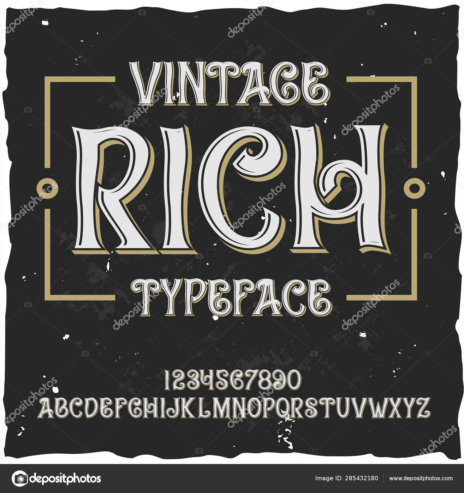 Original label typeface named "Rich" Stock Vector Image by ...