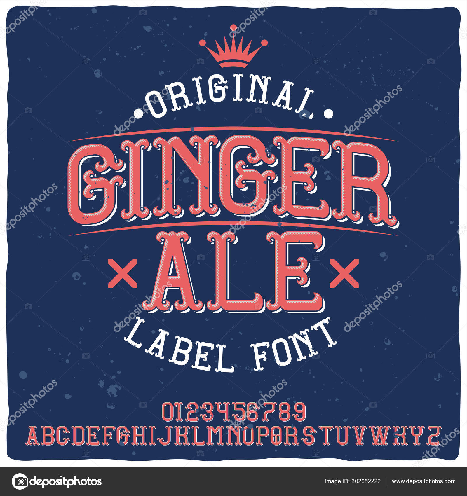 Vintage label typeface named "Ginger Ale". Stock Vector by ...