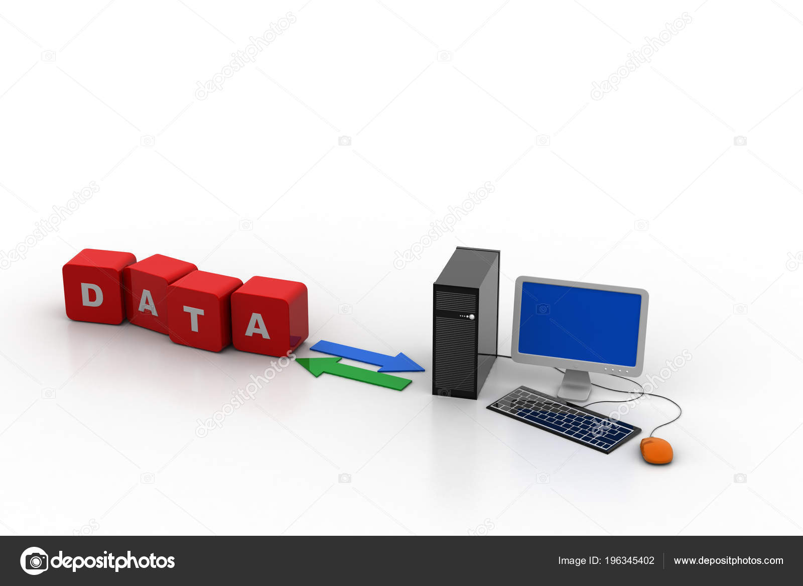 Personal Computer Data Transmission Isolated White Background — Stock ...