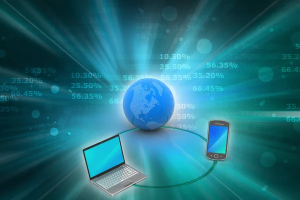 Global Internet technology concept on color background - Stock Image ...