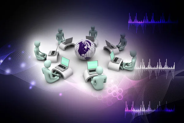 3d illustration of Concept of global business communication - Stock ...