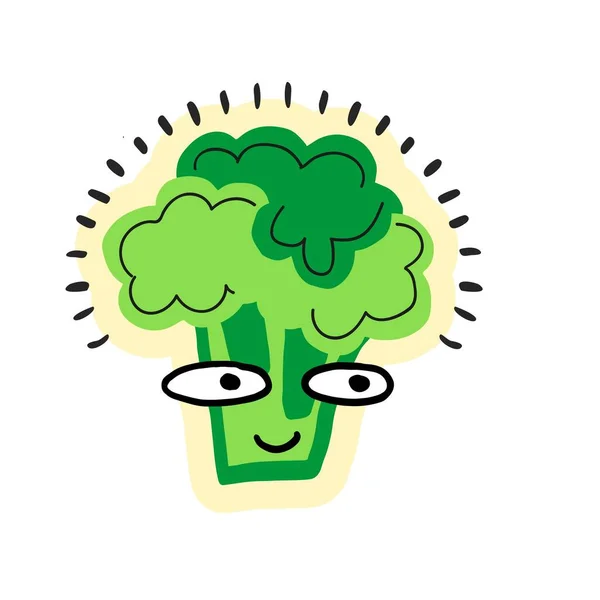 Scared Broccoli Illustration Vector White Background Stock Vector Image ...