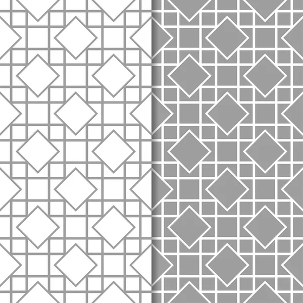 Gray White Geometric Ornaments Set Seamless Patterns Web Textile ...
