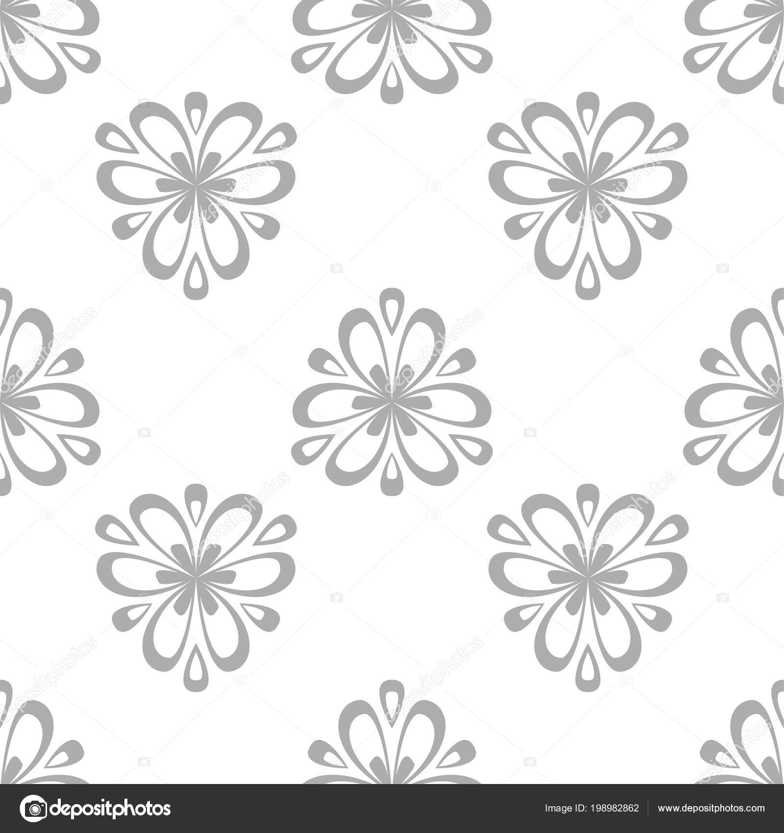 Floral Gray Seamless Pattern Background Fower Elements Wallpapers Stock ...