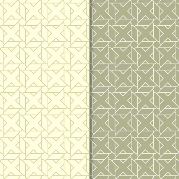 Olive Green Geometric Ornaments Set Seamless Patterns Web Textile ...