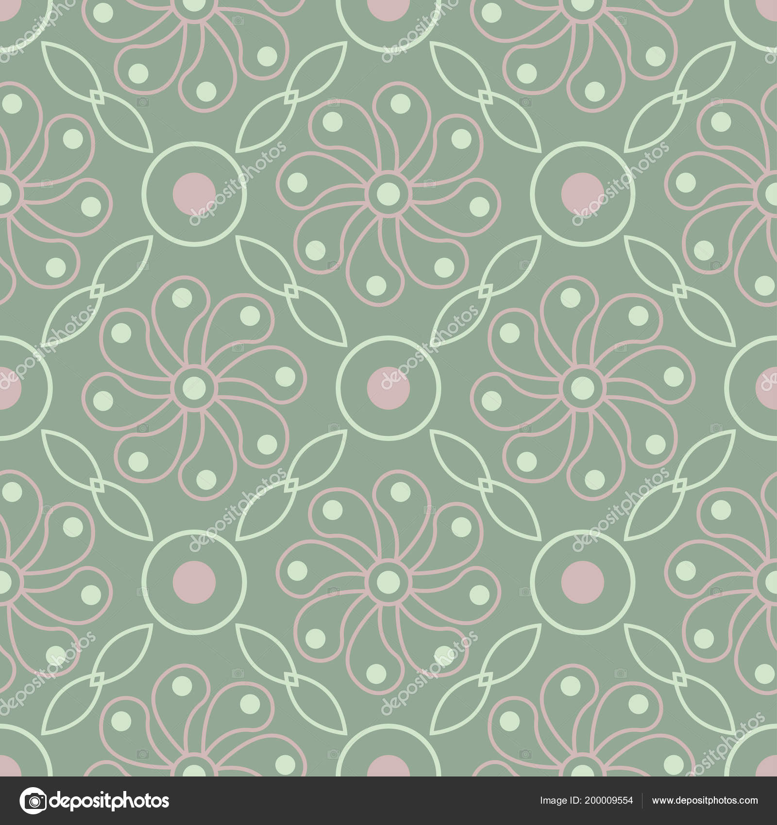 Green Floral Background Seamless Pattern Flower Designs Wallpapers ...