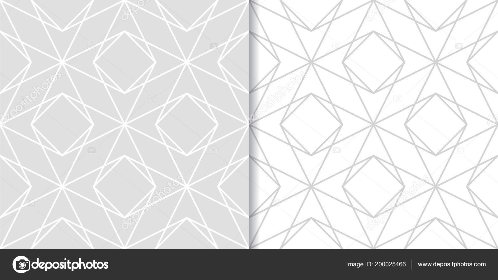 Light Gray Geometric Prints Set Seamless Patterns Web Textile ...