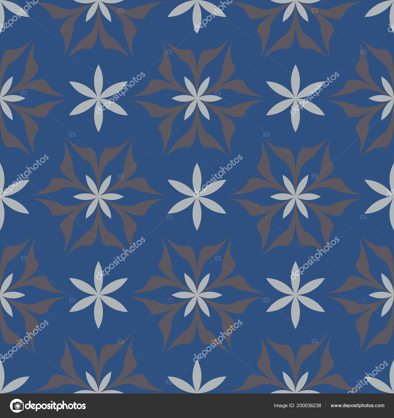 Seamless Background Blue Gray Floral Pattern Wallpapers Textile Fabrics ...