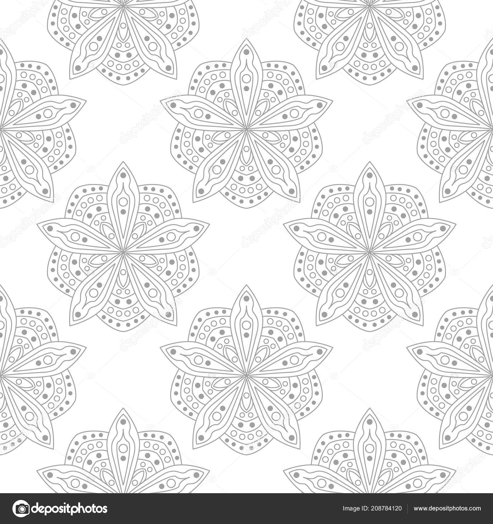 Light Gray Floral Design White Background Seamless Pattern Textile ...
