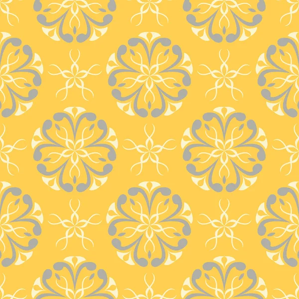 Seamless Floral Pattern Bright Yellow Background Flower Designs ...