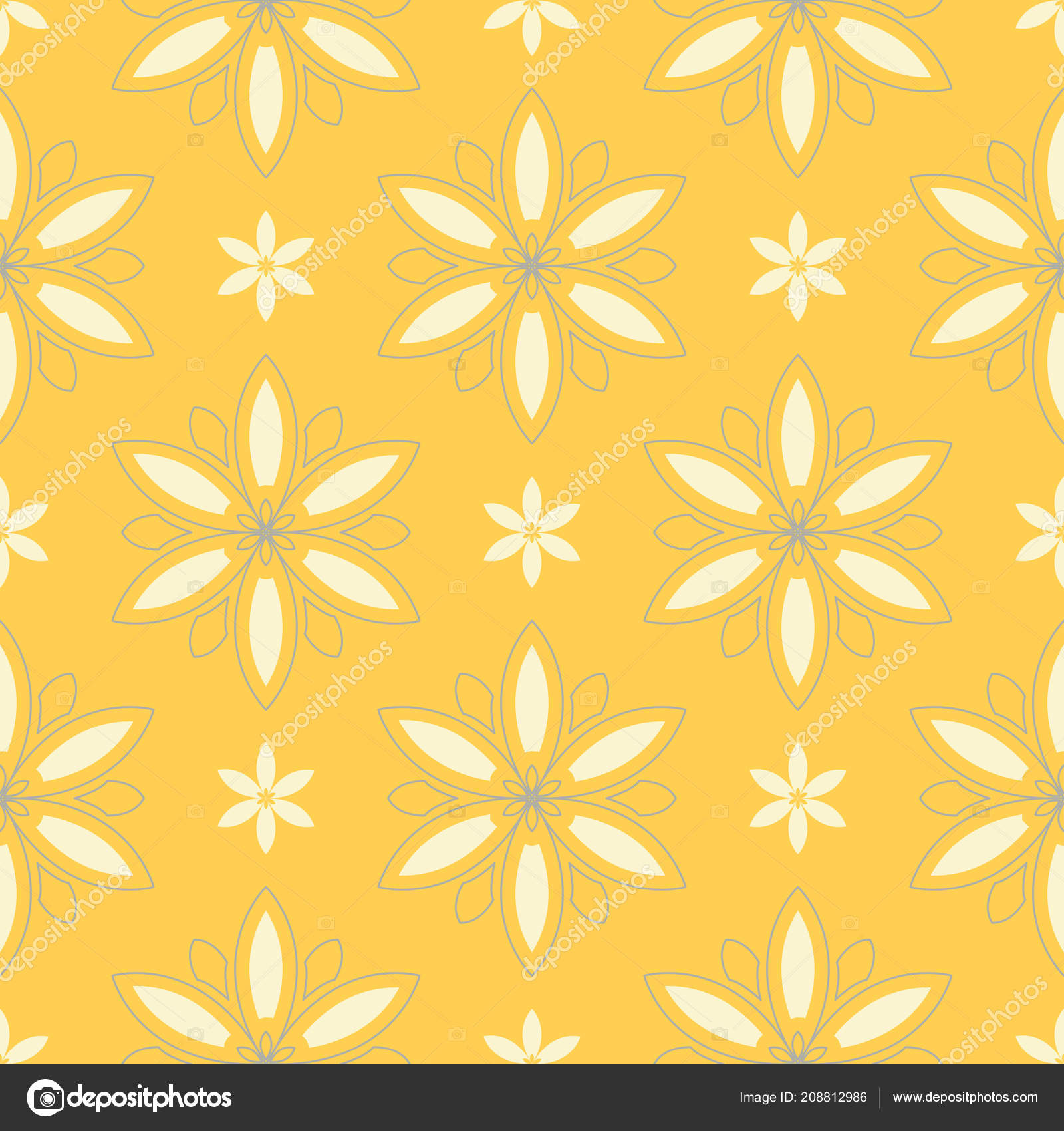 Yellow Floral Seamless Pattern Background Flower Designs Wallpapers ...