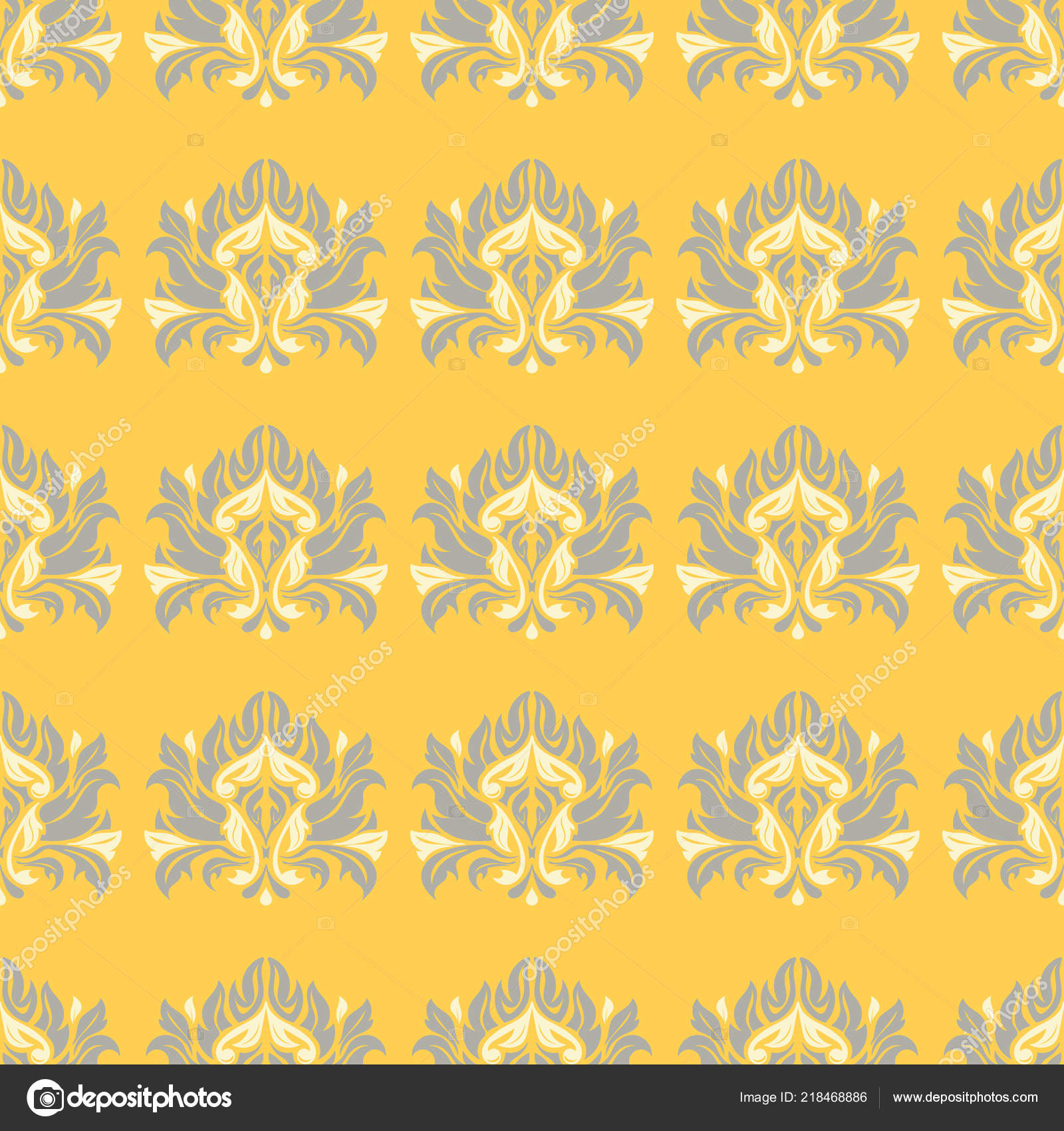 Seamless Floral Pattern Bright Yellow Background Flower Designs ...