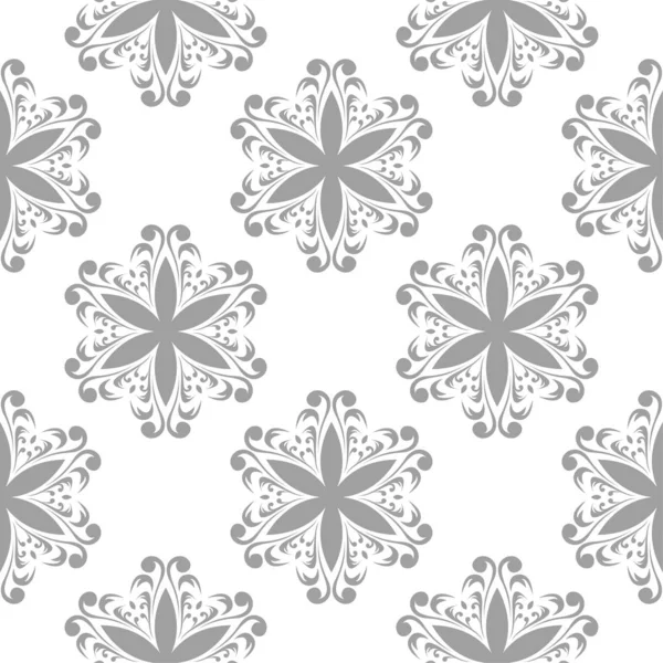 Light Gray Floral Ornament White Background Seamless Pattern Textile ...