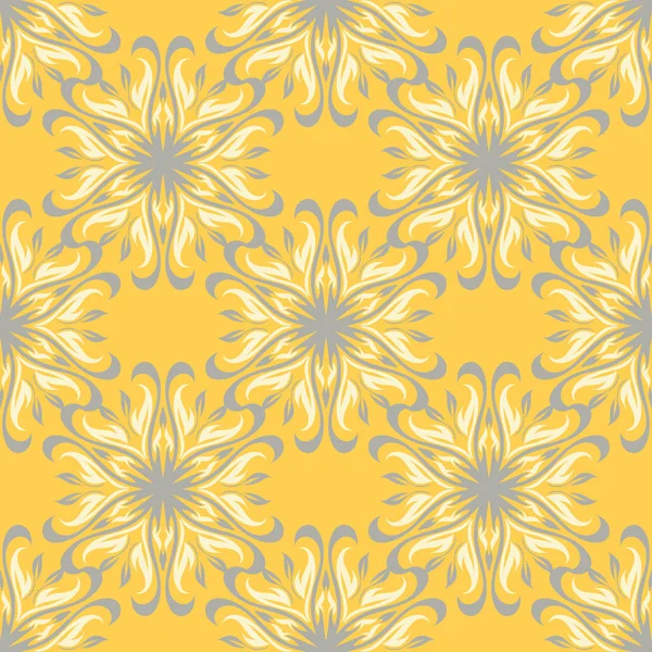 Seamless Floral Pattern Bright Yellow Background Flower Designs ...
