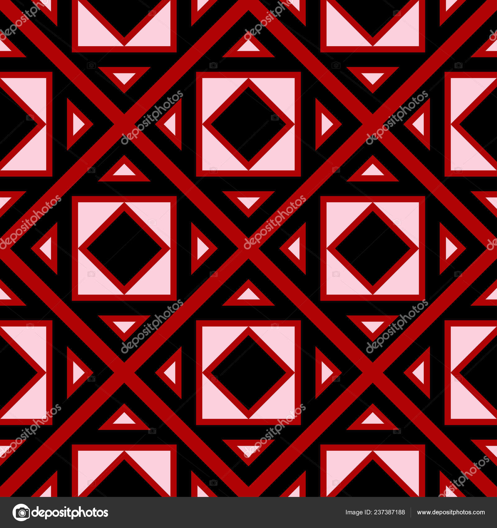 Black White Geometric Seamless Pattern Red Background Design Wallpapers ...
