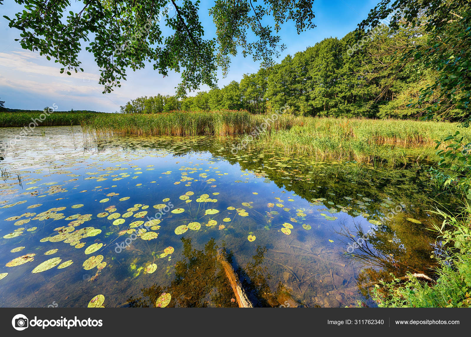 Hermoso día de verano en el distrito del lago Masuria en Polonia ...