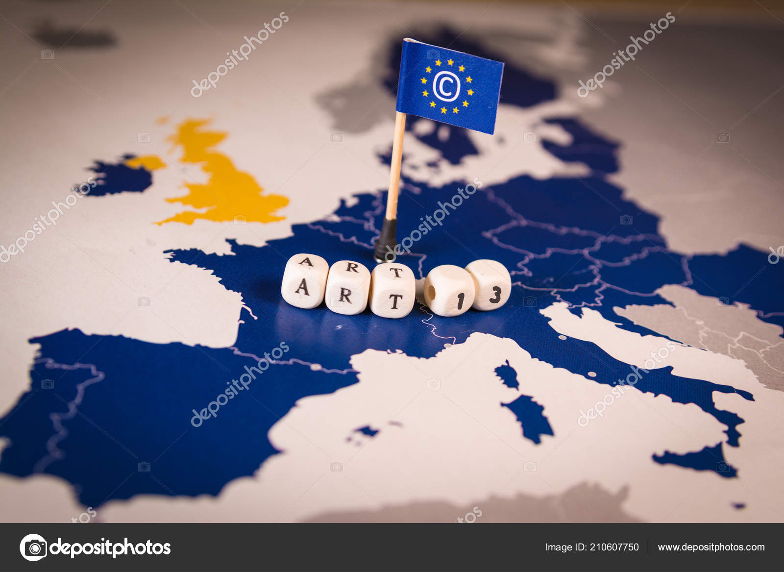 Flag Copyright Symbol Map Symbolizing Directive Copyright Digital ...