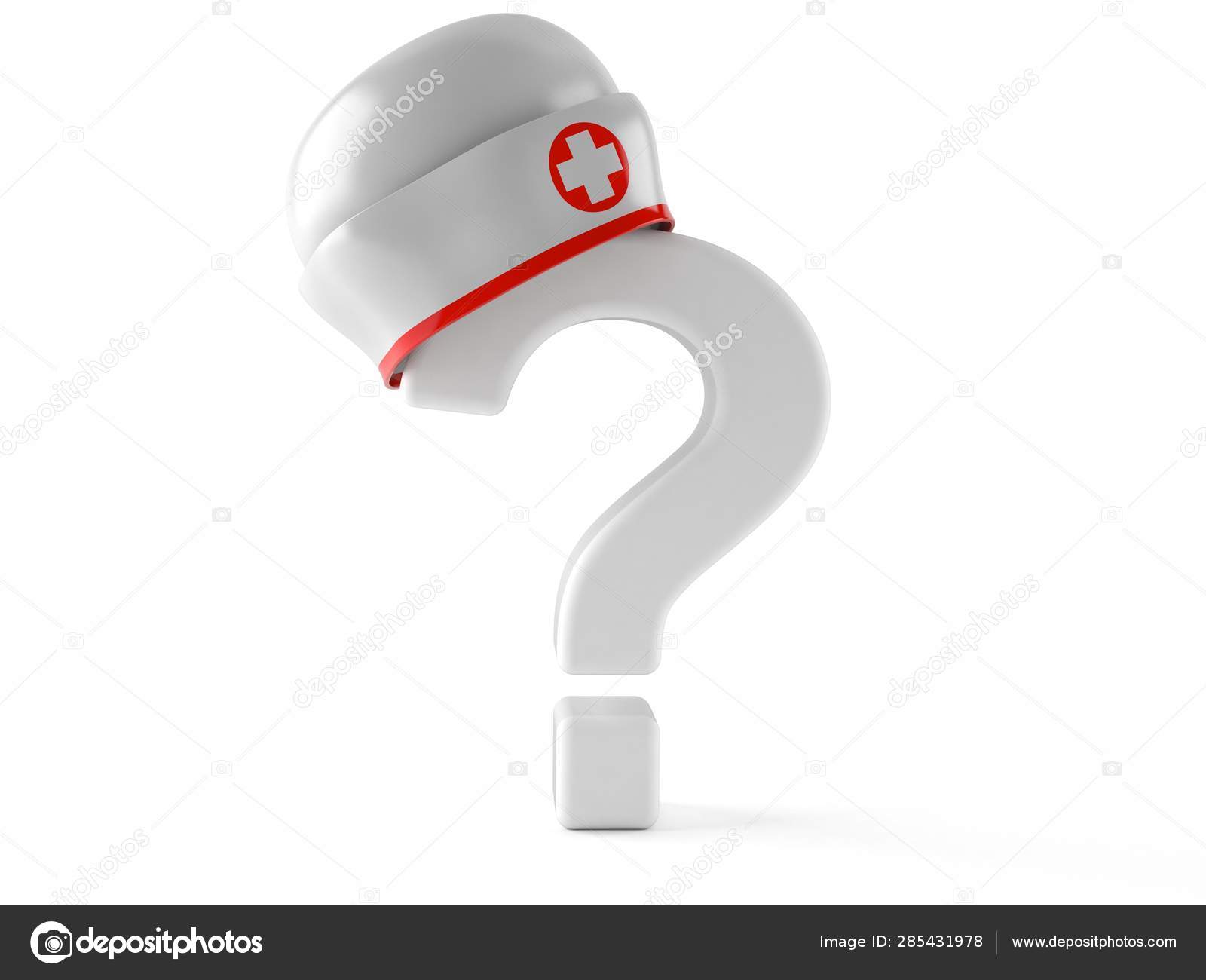 Question mark with nurse hat Stock Photo by ©Talaj 285431978