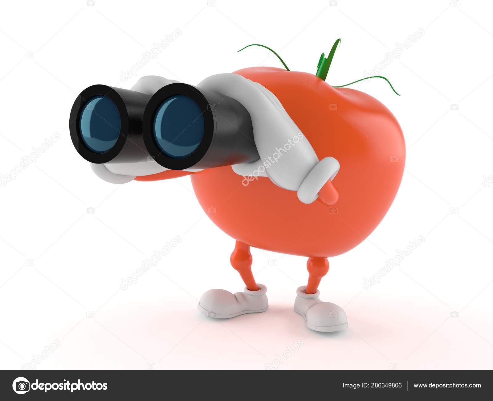 Tomato character holding binoculars Stock Illustration by ©Talaj #286349806
