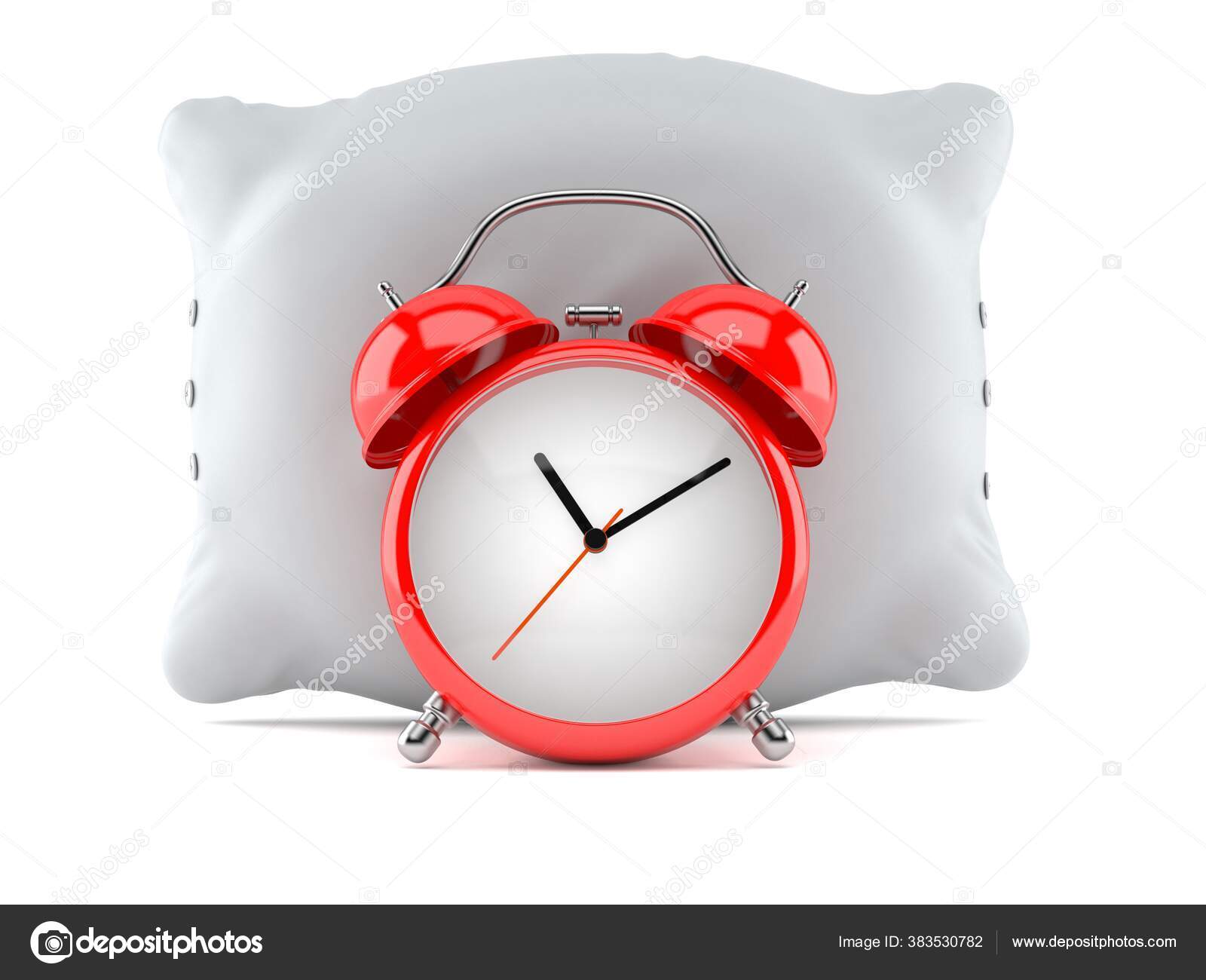Pillow Alarm Clock Isolated White Background Illustration Stock Photo ...