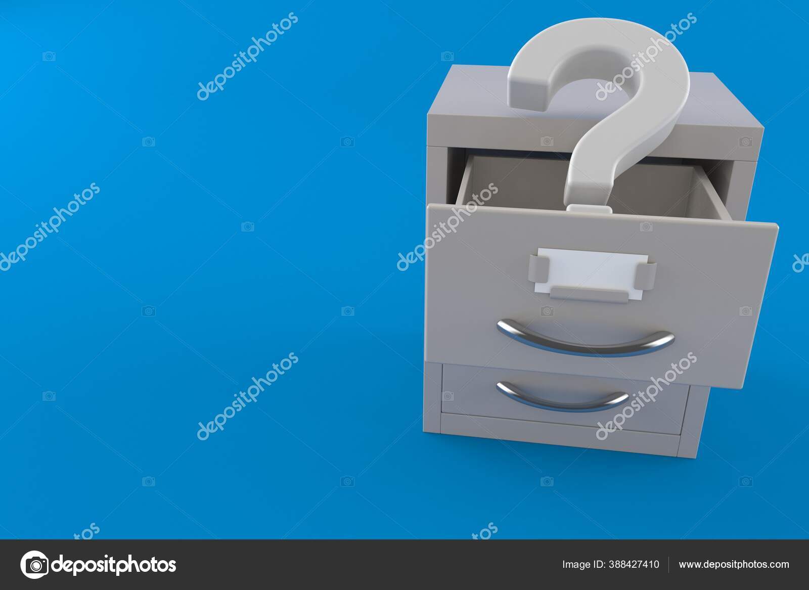 Question Mark Archive Isolated Blue Background Illustration — Stock ...