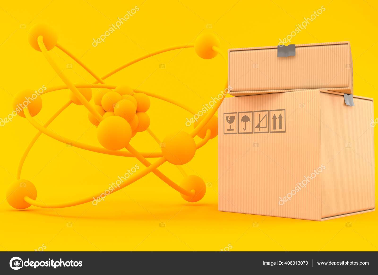 Science Background Stack Boxes Orange Color Illustration Stock Photo by ...