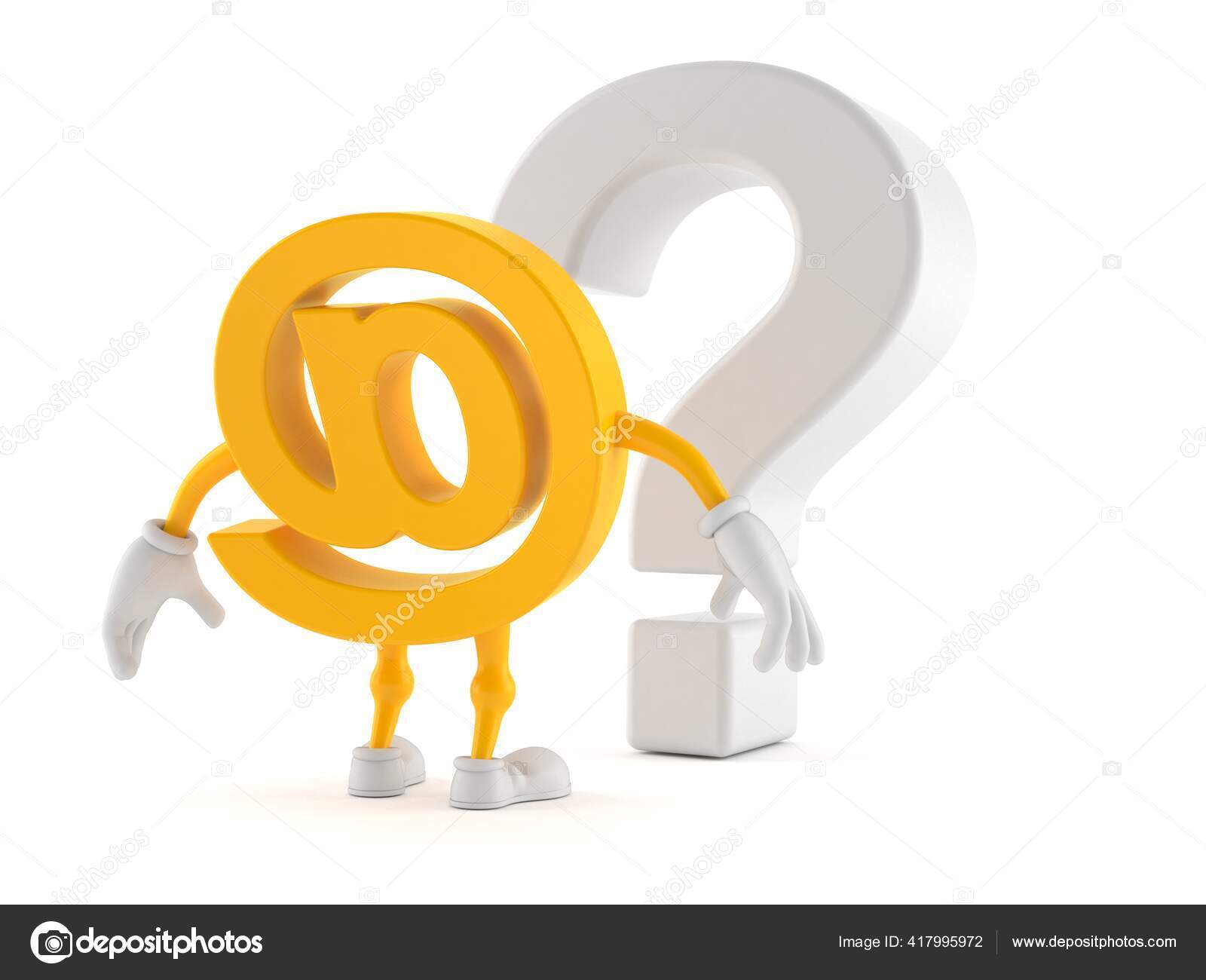 Mail Character Looking Question Mark Symbol Isolated White Background ...