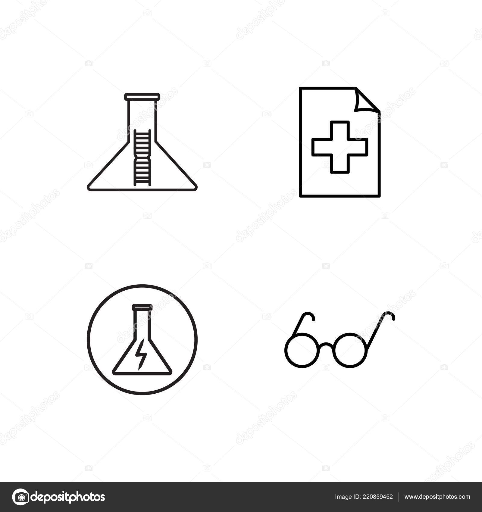 Science Simple Outlined Icons Set Stock Vector Image by ©sulikns #220859452
