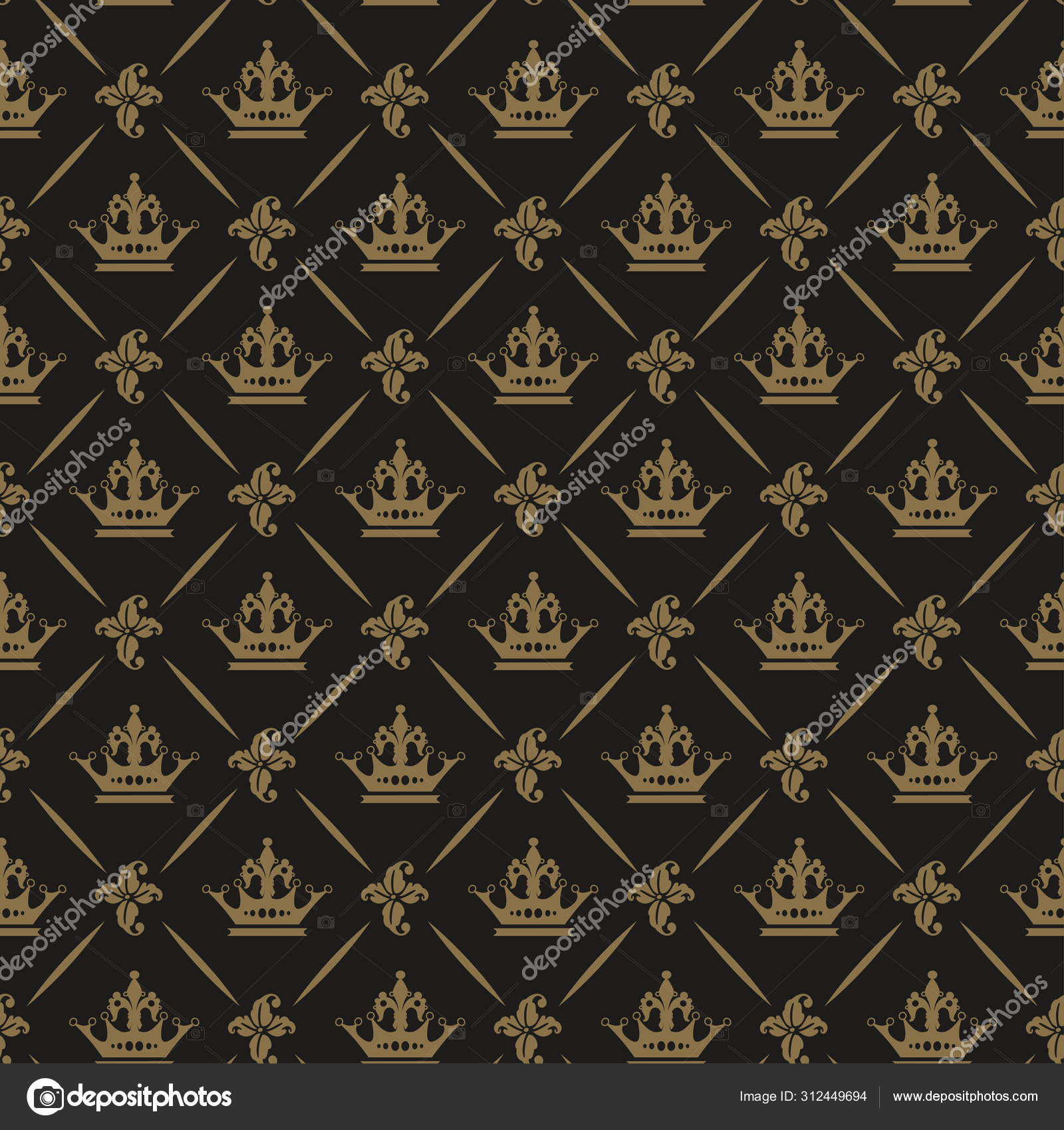 Dark Background Pattern Royal Style Seamless Texture Wallpaper Floral ...