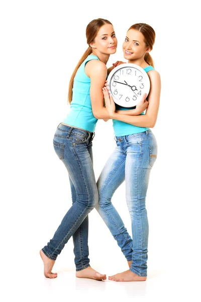 Women with clock Stock Photos, Royalty Free Women with clock Images ...