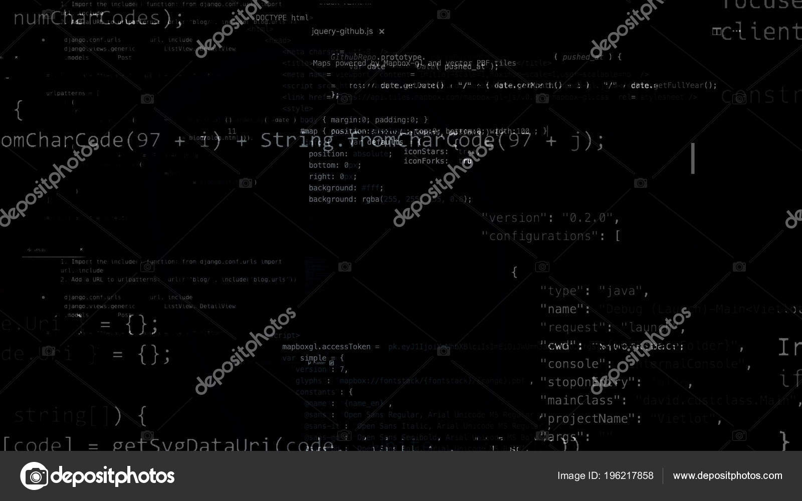 Rendering Abstract Blocks Code Virtual Space Camera Computer Code ...