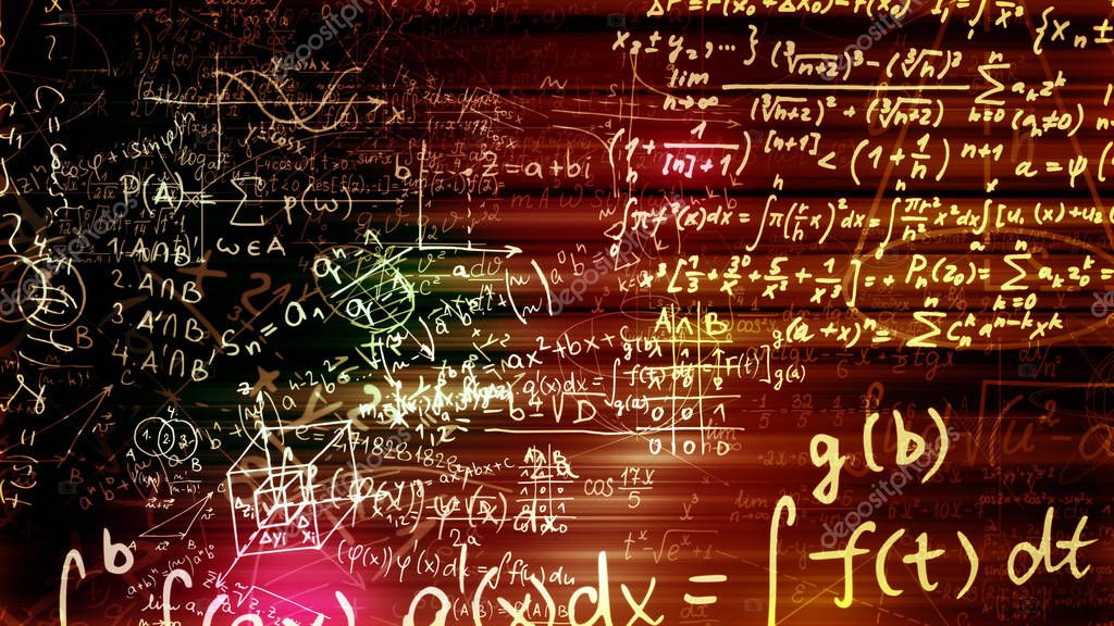 Representación 3D de bloques abstractos de fórmulas matemáticas que se ...